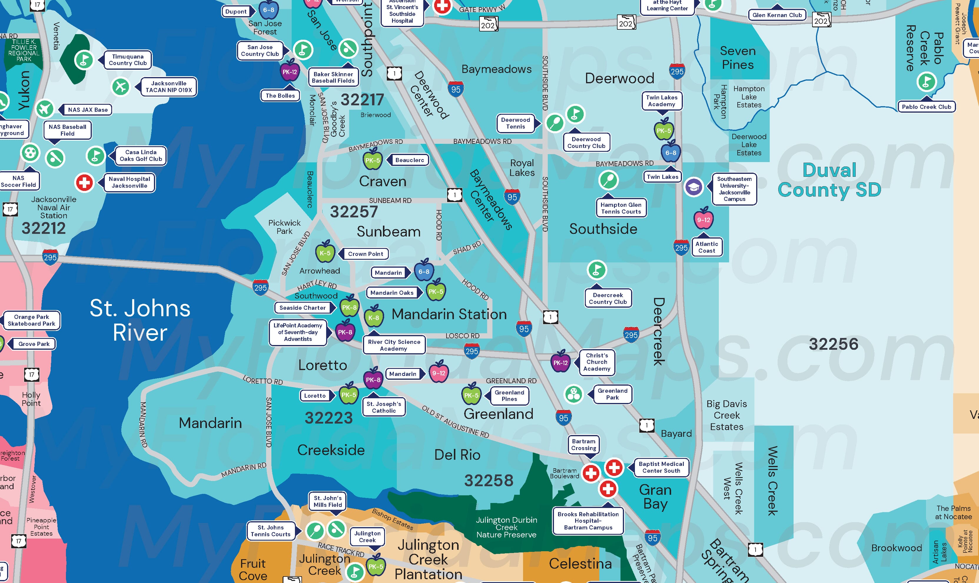 Mandarin - Maps of Florida – Neighborhood Maps of Florida