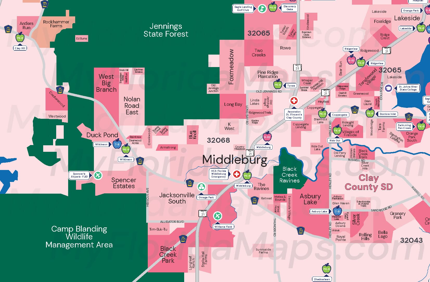 Middleburg - Maps of Florida – Neighborhood Maps of Florida