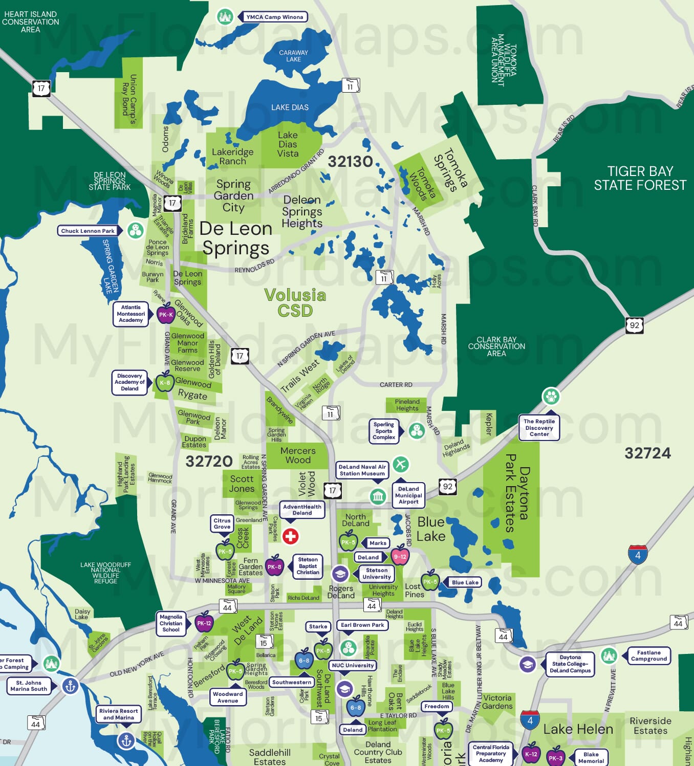 DeLand - Maps of Florida – Neighborhood Maps of Florida