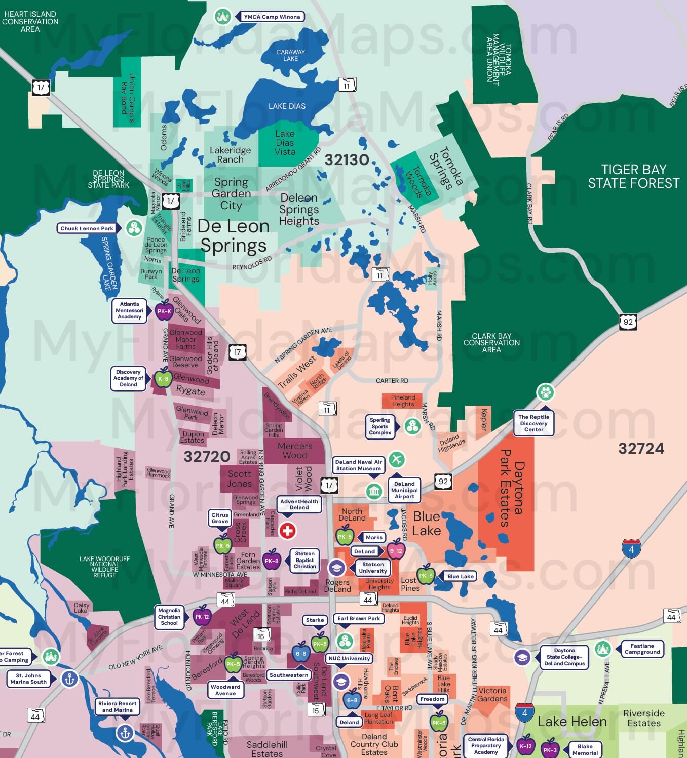 DeLand - Maps of Florida – Neighborhood Maps of Florida